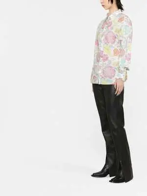 MARINE SERRE Floral Print Cotton Shirt