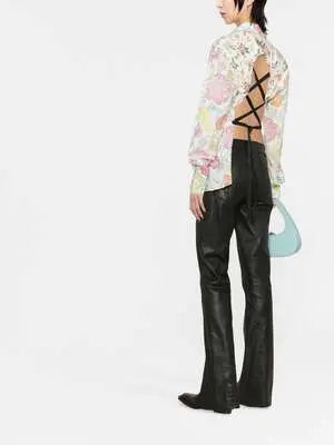MARINE SERRE Floral Print Cotton Shirt