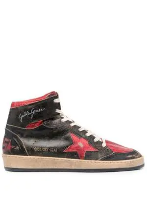 GOLDEN GOOSE Distressed High-top Sneakers - Black