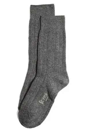 STEMS Stems Luxe Merino Wool And Cashmere Blend Crew Socks Grey