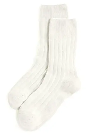 STEMS Stems Luxe Merino Wool And Cashmere Blend Crew Socks Ivory