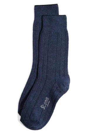 STEMS Stems Luxe Merino Wool And Cashmere Blend Crew Socks Navy