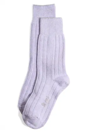 STEMS Stems Luxe Merino Wool And Cashmere Blend Crew Socks Periwinkle