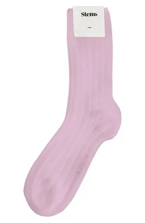 STEMS Stems Luxe Merino Wool And Cashmere Blend Crew Socks Pink