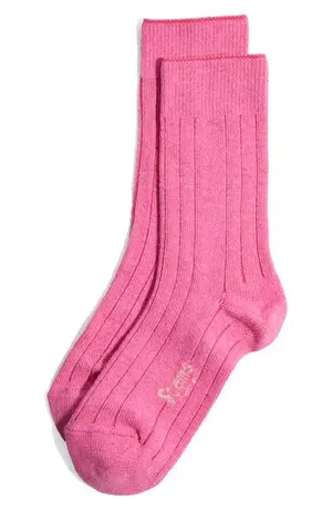 STEMS Stems Luxe Merino Wool And Cashmere Blend Crew Socks Rose