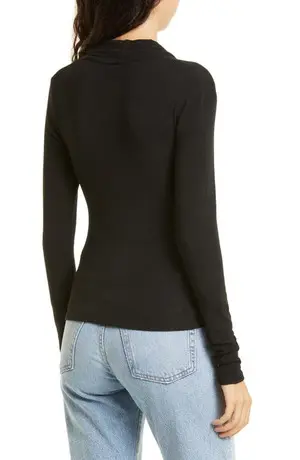Vince Wrap Front Long Sleeve Knit Top