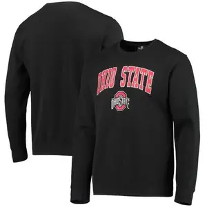COLOSSEUM Ohio State Buckeyes Team Arch & Logo Tackle Twill Pullover Sweatshirt - Black