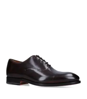 Bontoni Leather Vittorio Oxford Shoes - Brown