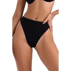 House Of Cb Mykonos High Waist Bikini Bottoms - Black