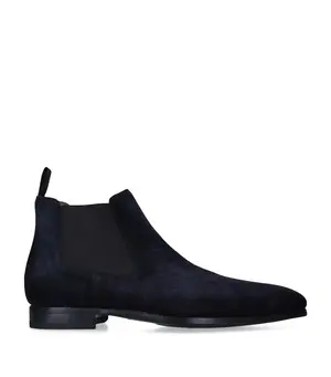 Magnanni Suede Chelsea Boots - Navy