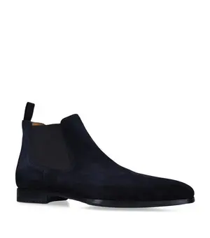 Magnanni Suede Chelsea Boots - Navy