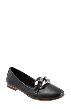 BUENO Chain Flat Loafer - Black