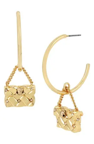 Kurt Geiger Purse Hoop Earrings - Crystal