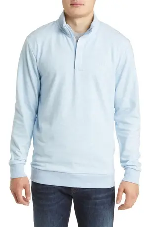 Travis Mathew Cloud 2.0 Quarter Zip Pullover - Heather Kentucky Blue