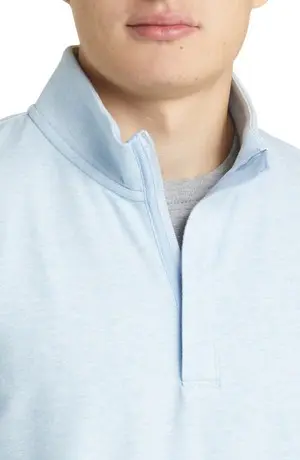 Travis Mathew Cloud 2.0 Quarter Zip Pullover - Heather Kentucky Blue