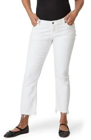 Hatch Under The Bump Crop Maternity Jeans True White