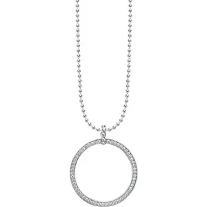 Lagos Caviar Spark Diamond Circle Pendant Necklace - Silver Diamond