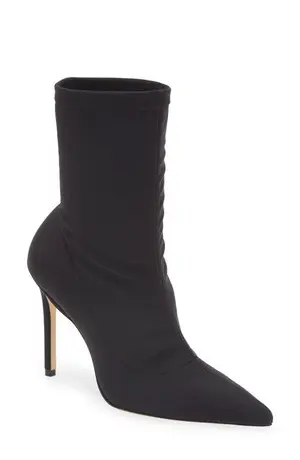STUART WEITZMAN 100 Pointed Toe Stretch Bootie - Black