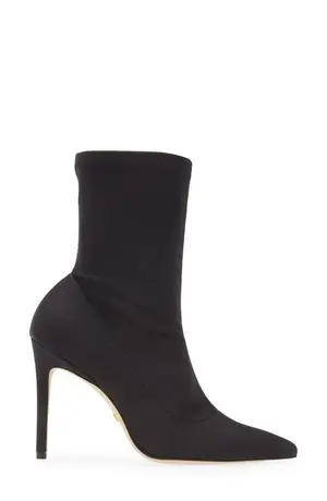 STUART WEITZMAN 100 Pointed Toe Stretch Bootie - Black