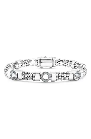Lagos Caviar Spark Diamond Station Rope Bracelet - Silver Diamond