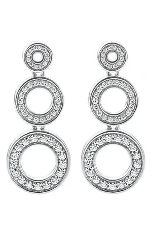Lagos Caviar Spark Diamond Drop Earrings - Silver Diamond