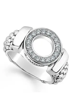 Lagos Caviar Spark Diamond Ring - Silver Diamond