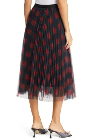 NIKKI LUND Belinda Plaid A-line Skirt - Red