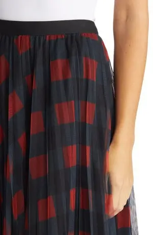 NIKKI LUND Belinda Plaid A-line Skirt - Red