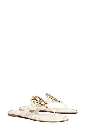 Tory Burch Metal Miller Leather Sandal Bleach/gold