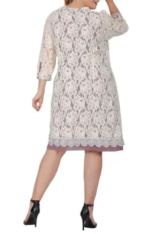 STANDARDS & PRACTICES Floral Lace Midi Dress