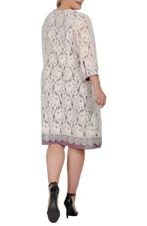 STANDARDS & PRACTICES Floral Lace Midi Dress
