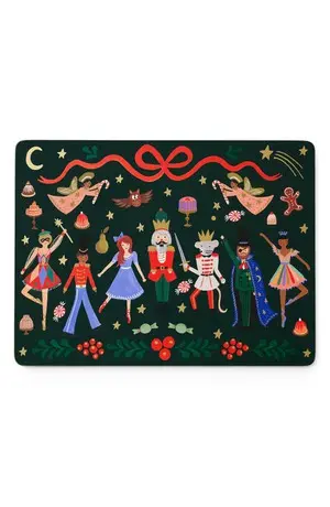 RIFLE PAPER CO. Nutcracker Set Of 4 Cork Placemats