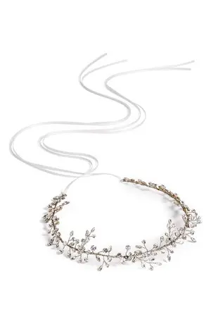 Brides & Hairpins Bianca Crystal Halo & Sash - Silver
