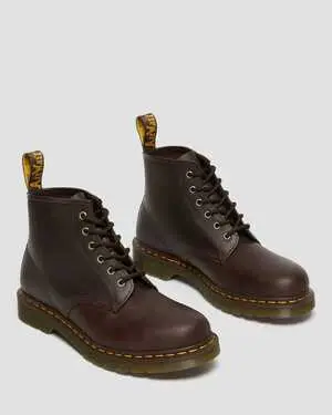 Dr. Martens 101 Crazy Horse Leather Ankle Boots - Brown