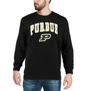 COLOSSEUM Purdue Boilermakers Arch & Logo Crew Neck Sweatshirt