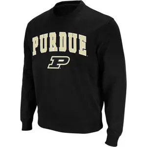 COLOSSEUM Purdue Boilermakers Arch & Logo Crew Neck Sweatshirt