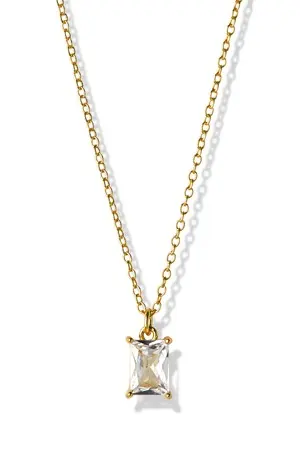 Argento Vivo Argento Vivo Sterling Silver Birthstone Pendant Necklace April/ Clear