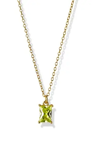 Argento Vivo Argento Vivo Sterling Silver Birthstone Pendant Necklace August/ Peridot