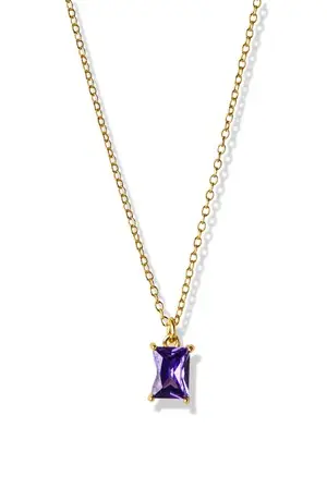 Argento Vivo Argento Vivo Sterling Silver Birthstone Pendant Necklace February/ Amethyst