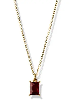 Argento Vivo Argento Vivo Sterling Silver Birthstone Pendant Necklace January/garnet