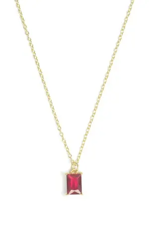 Argento Vivo Argento Vivo Sterling Silver Birthstone Pendant Necklace July/ Ruby