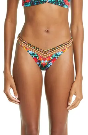 Camilla Flutter Embellished High Waist Bikini Bottoms