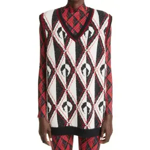 MARINE SERRE Harlequeen Wool Blend Sweater Vest