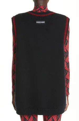 MARINE SERRE Harlequin Wool Blend Sweater Vest