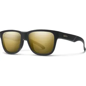 SMITH Lowdown Slim 2 53mm Chromapop™ Polarized Square Sunglasses - Matte Black Gold/black Gold