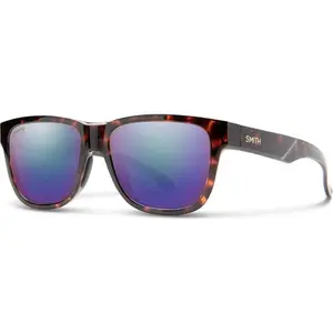SMITH Smith Lowdown Slim 2 53mm ChromaPop™ Polarized Square Sunglasses Tortoise/violet Mirror