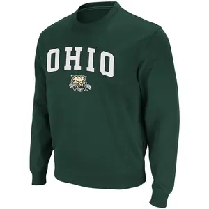 COLOSSEUM Ohio Bobcats Arch & Logo Tackle Twill Pullover Sweatshirt