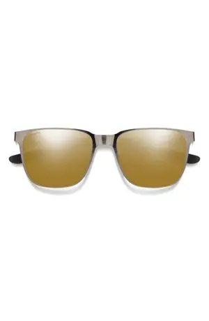 SMITH Smith Lowdown 54mm Chromapop™ Polarized Square Sunglasses Brushed Gunmetal/bronze