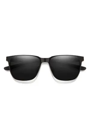 SMITH Smith Lowdown 54mm Chromapop™ Polarized Square Sunglasses Matte Black/black