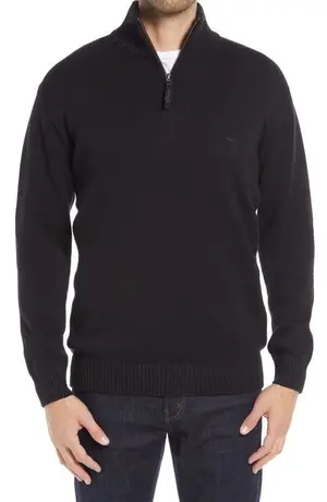 Rodd & Gunn Merrick Bay Quarter Zip Sweater - Coal